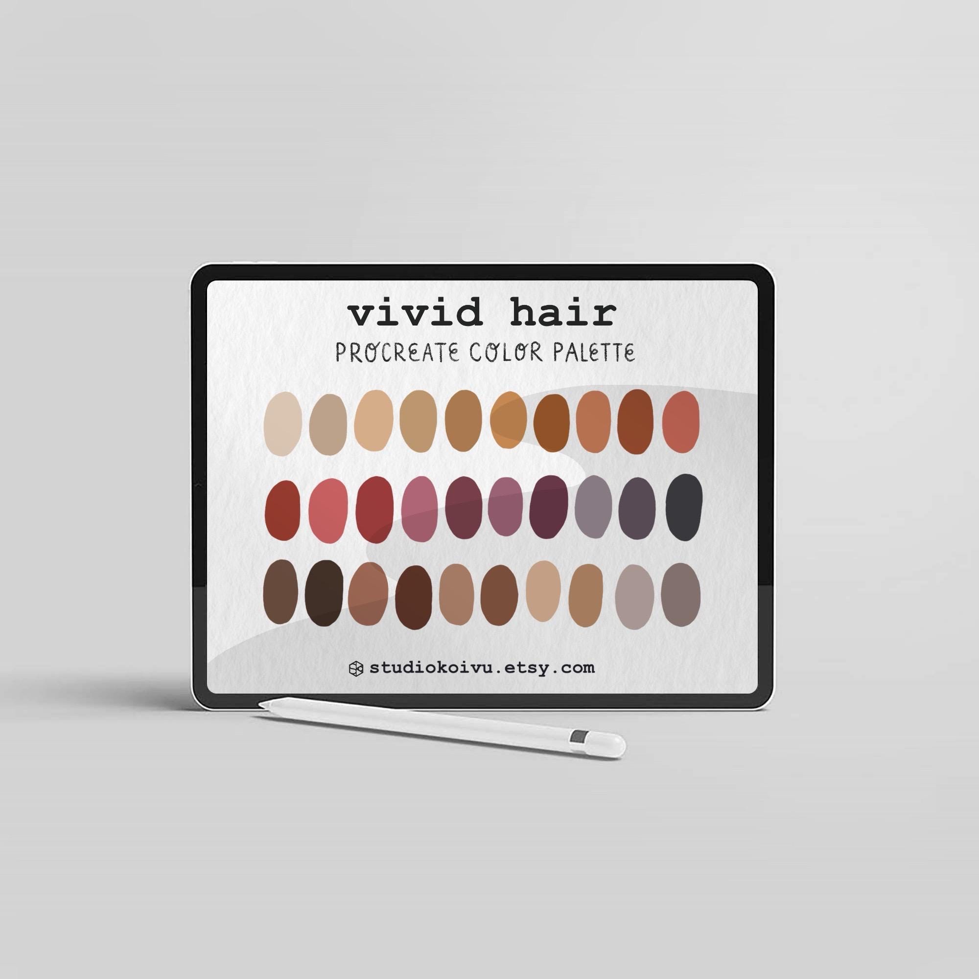 PROCREATE COLOR PALETTE // Vivid Hair // 30 Colors for iPad Procreate ...
