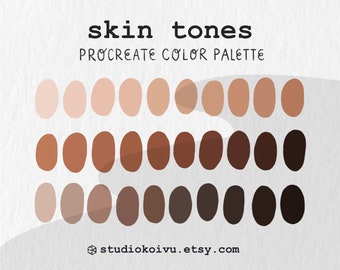 PROCREATE COLOR PALETTE // Skin Tones // 30 Colors for iPad Procreate ...