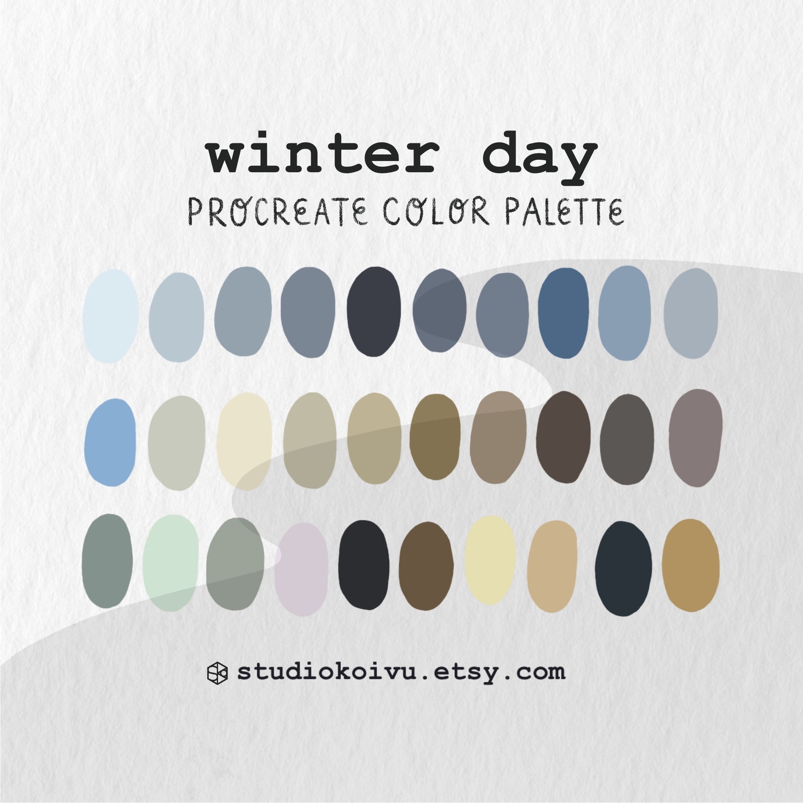 PROCREATE COLOR PALETTE // Winter Day // 30 Colors for iPad Procreate ...