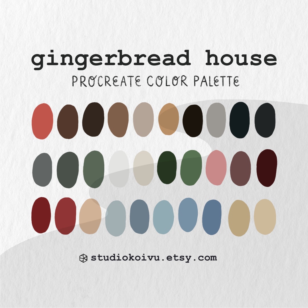 PROCREATE COLOR PALETTE // Gingerbread House // 30 Colors iPad ...