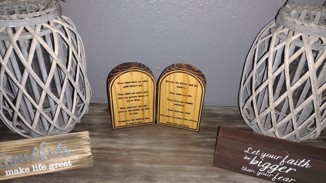 Wooden 10 Commandments Tablets - Etsy
