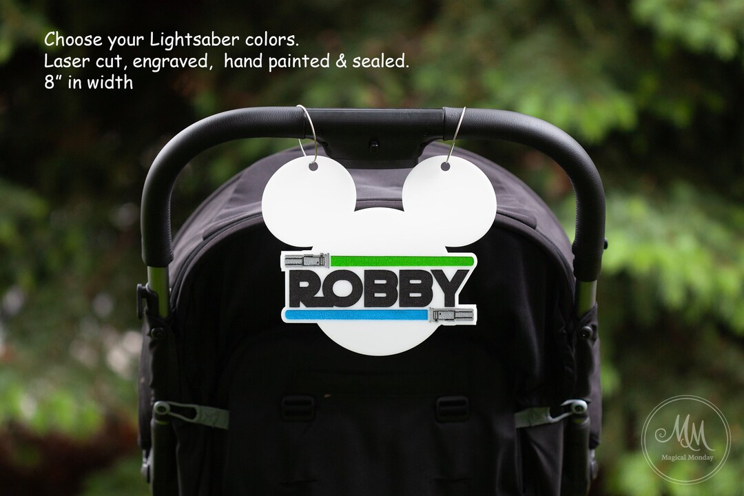 Mickey Lightsaber Stroller Tag Mickey Star Wars Stroller Identifier ...