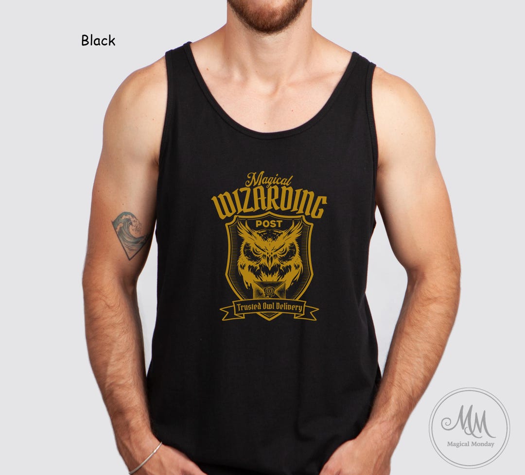 Magical Wizarding Mail Owl Post Tank Top, Gold Owl Shirt, Wizard Tank ...