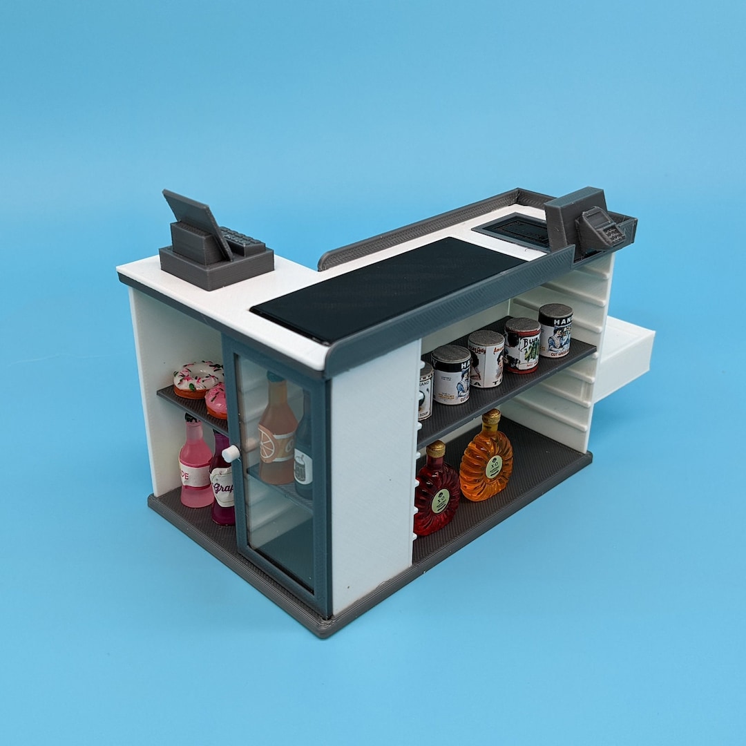 1:12 1/12 Scale Toy Grocery Store Checkout Lane With Register and ...