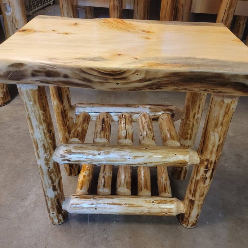 Log End Table - Etsy