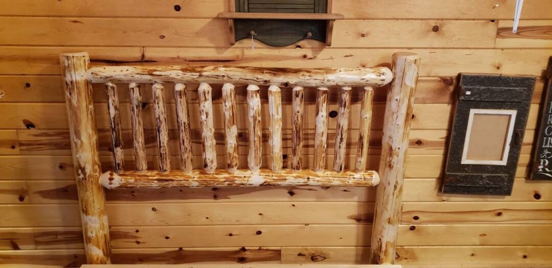 RUSTIC LOG Headboard - Small Spindle Kit Ships Free !! Twist of Nature ...