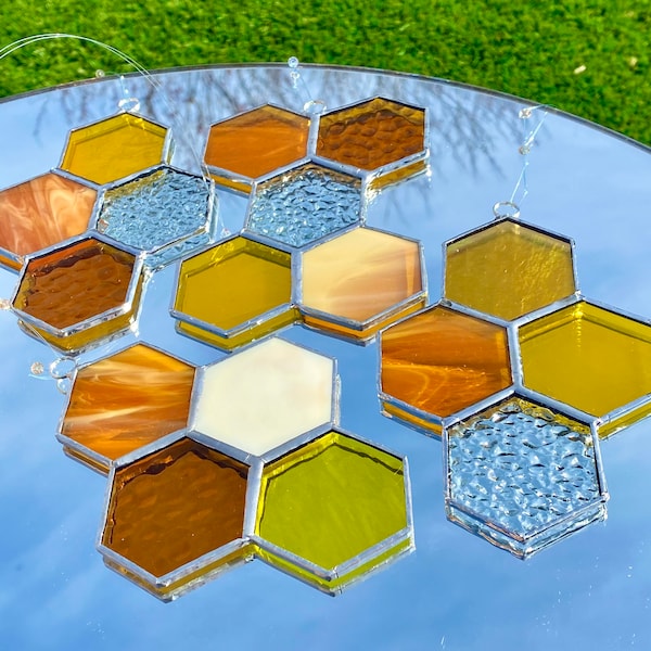 Honeycomb Stained Glass - Etsy
