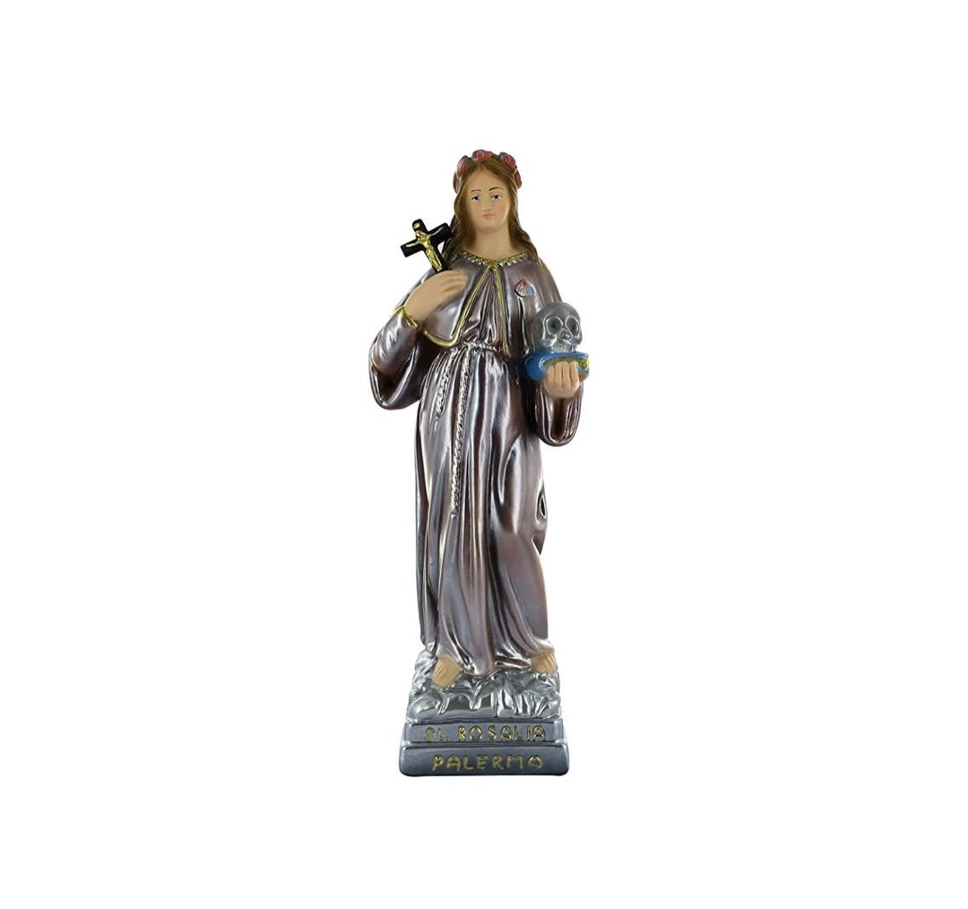 Hand-decorated Plaster Statue of Saint Rosalia, 20 and 30 Cm - Italian ...