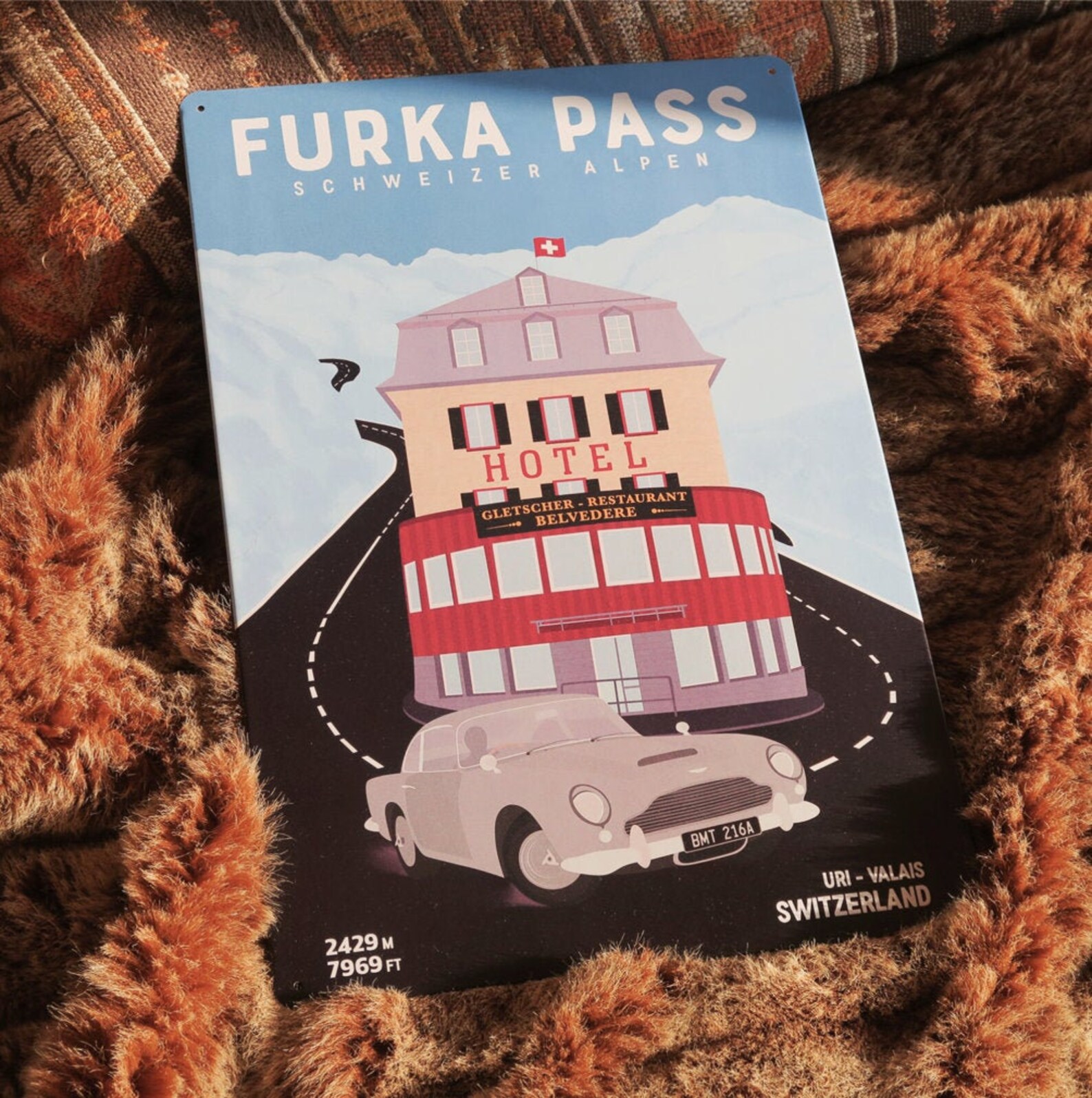 Furka Pass James Bond Goldfinger Decorative Metal Sign Etsy