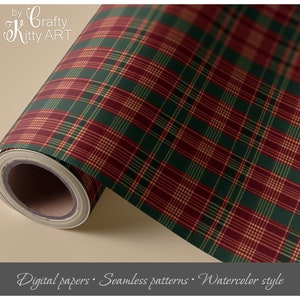 Tartan Plaid Seamless Patterns. Digital Paper Bundle. Winter Holiday ...