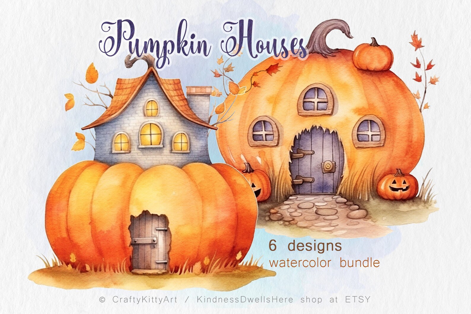 Pumpkin House Clipart. Pumpkin House Watercolor Png. Watercolor PNG ...