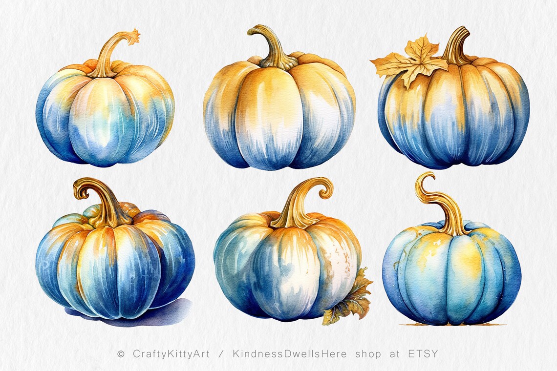 Pumpkin Watercolor Png. Pumpkin Clipart Bundle. Digital PNG ...