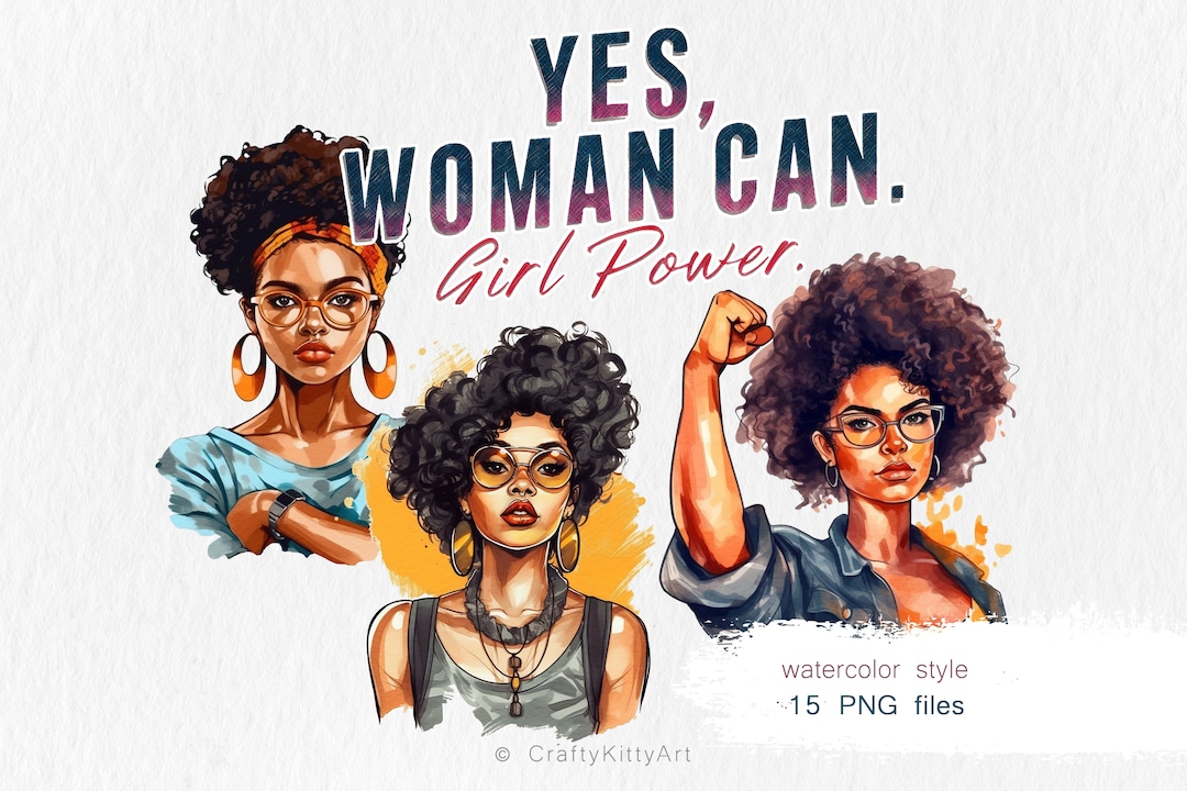 Girl Power Clipart. Girl Power PNG Sublimations. Black Girl Clipart ...