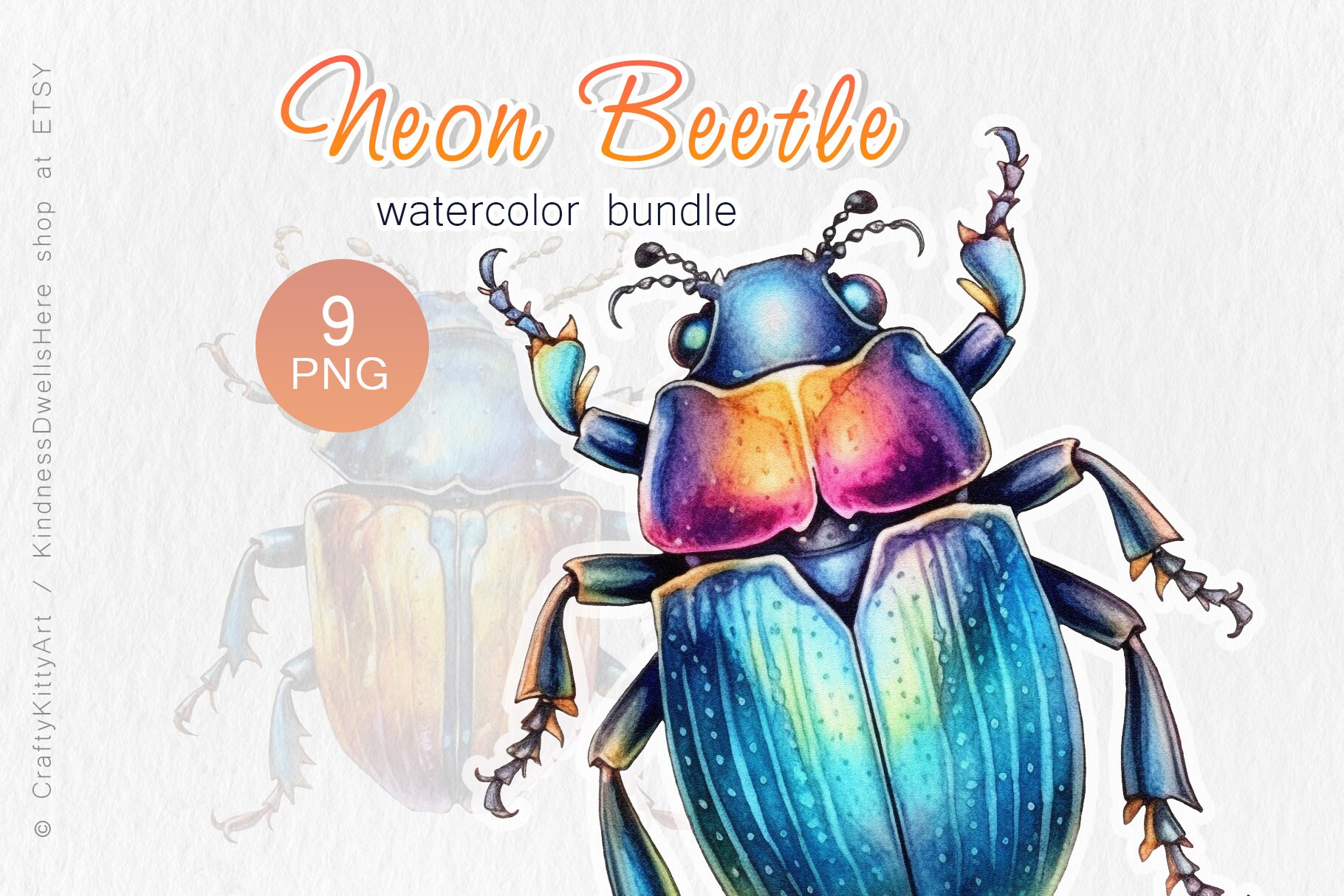 Watercolor Beetle Clipart Bundle. Watercolor Beetles Bug Png. Digital ...