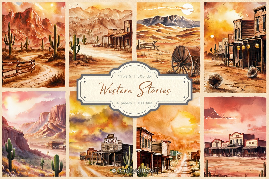 Western Junk Journal Pages. Watercolor Printable Junk Journal Kit ...