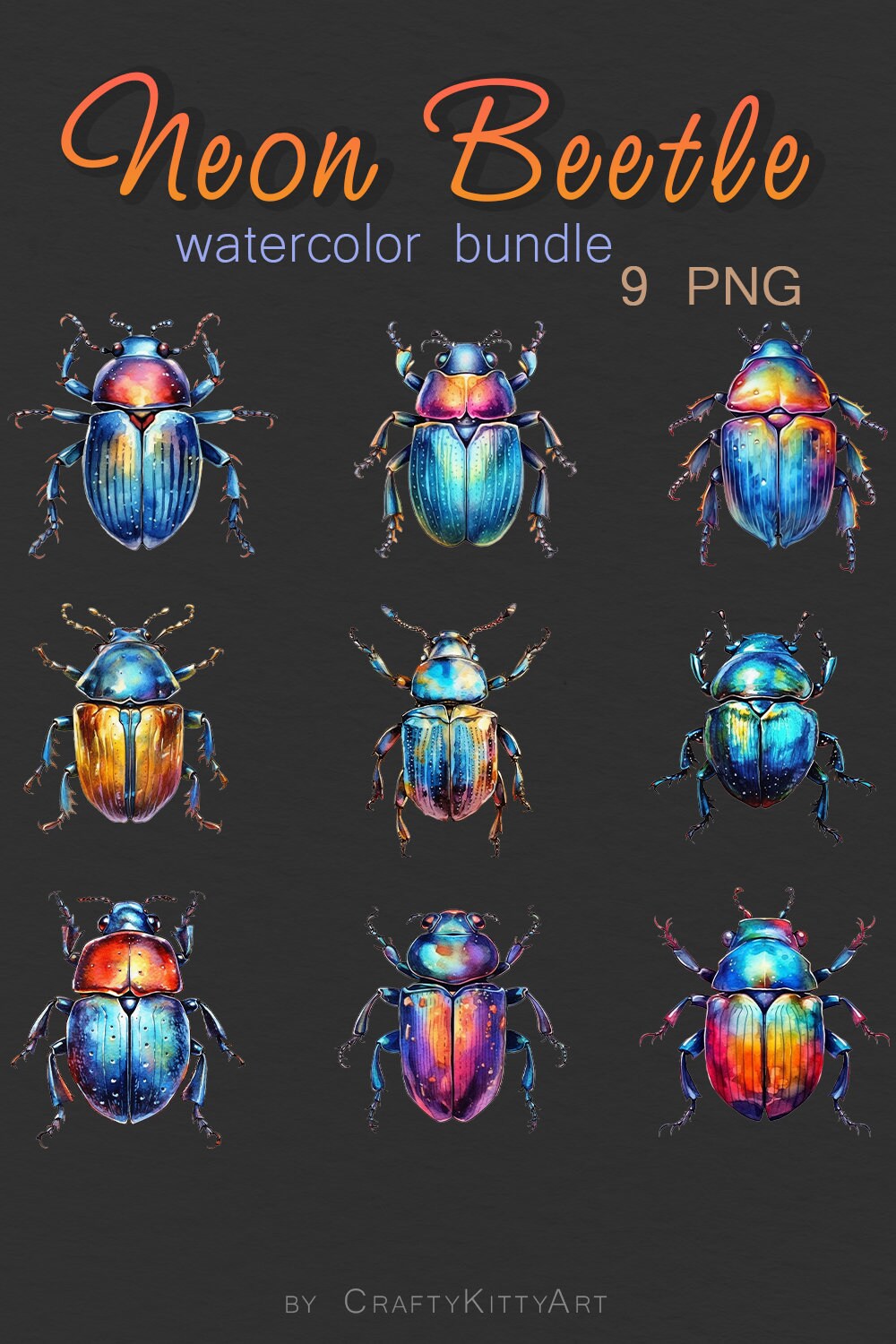 Watercolor Beetle Clipart Bundle. Watercolor Beetles Bug Png. - Etsy