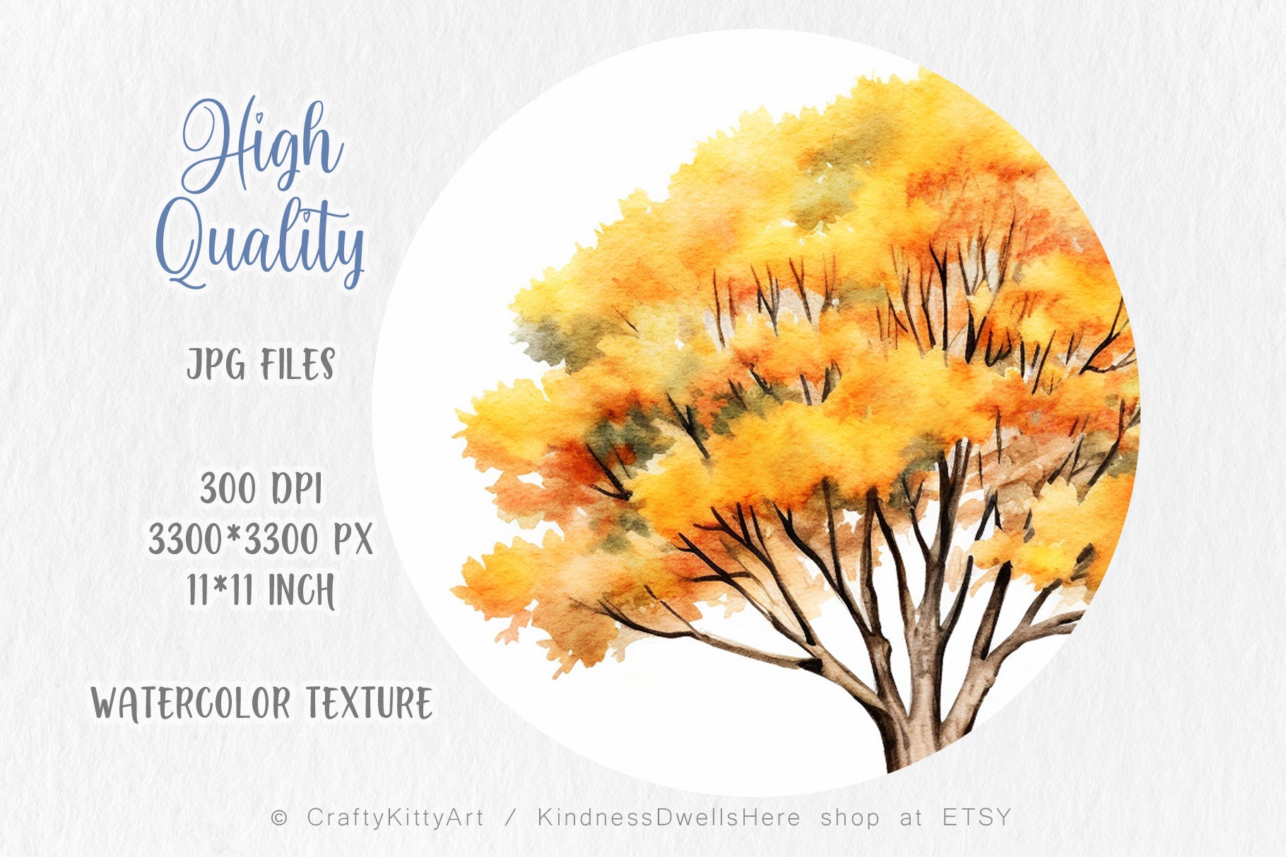 Fall Tree Clipart Bundle. Watercolor Tree Clip Art. Autumn Trees ...