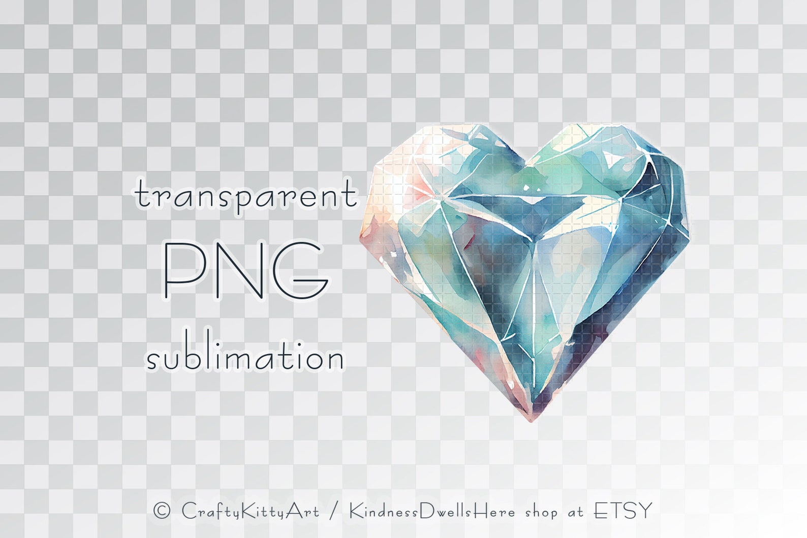 Watercolor Diamond Heart Clipart Bundle. Watercolor Gems Png. - Etsy