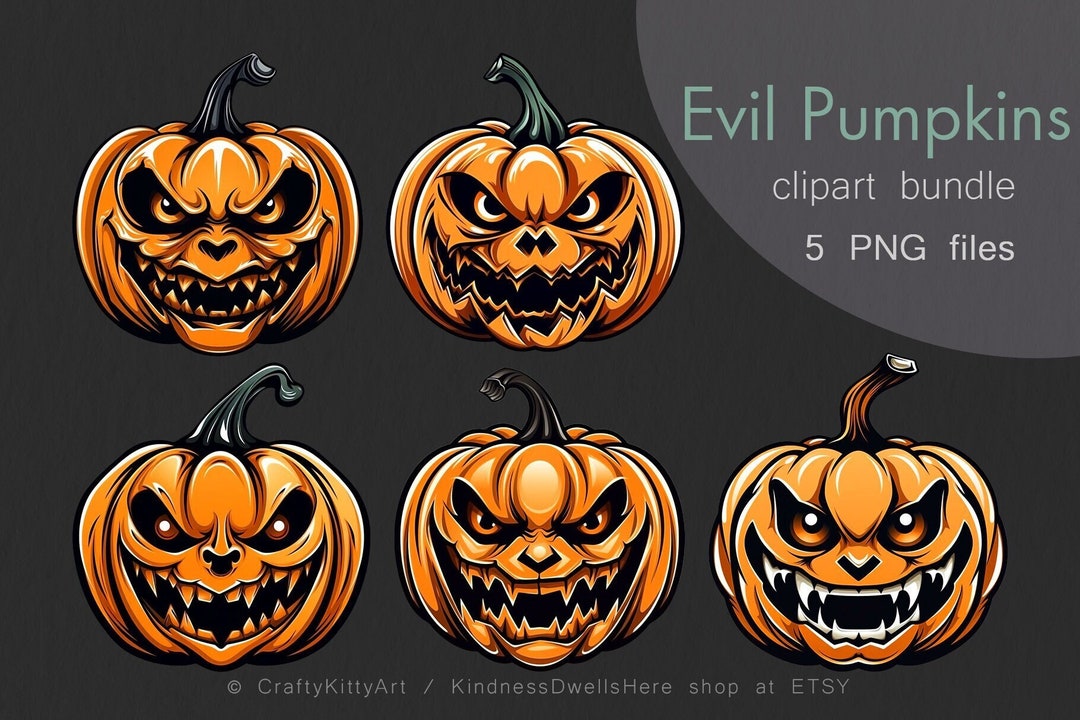 Halloween Pumpkins Clipart Bundle. Halloween Pumpkin Clip Art. - Etsy