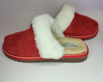 Fluffy Red Slippers - Etsy