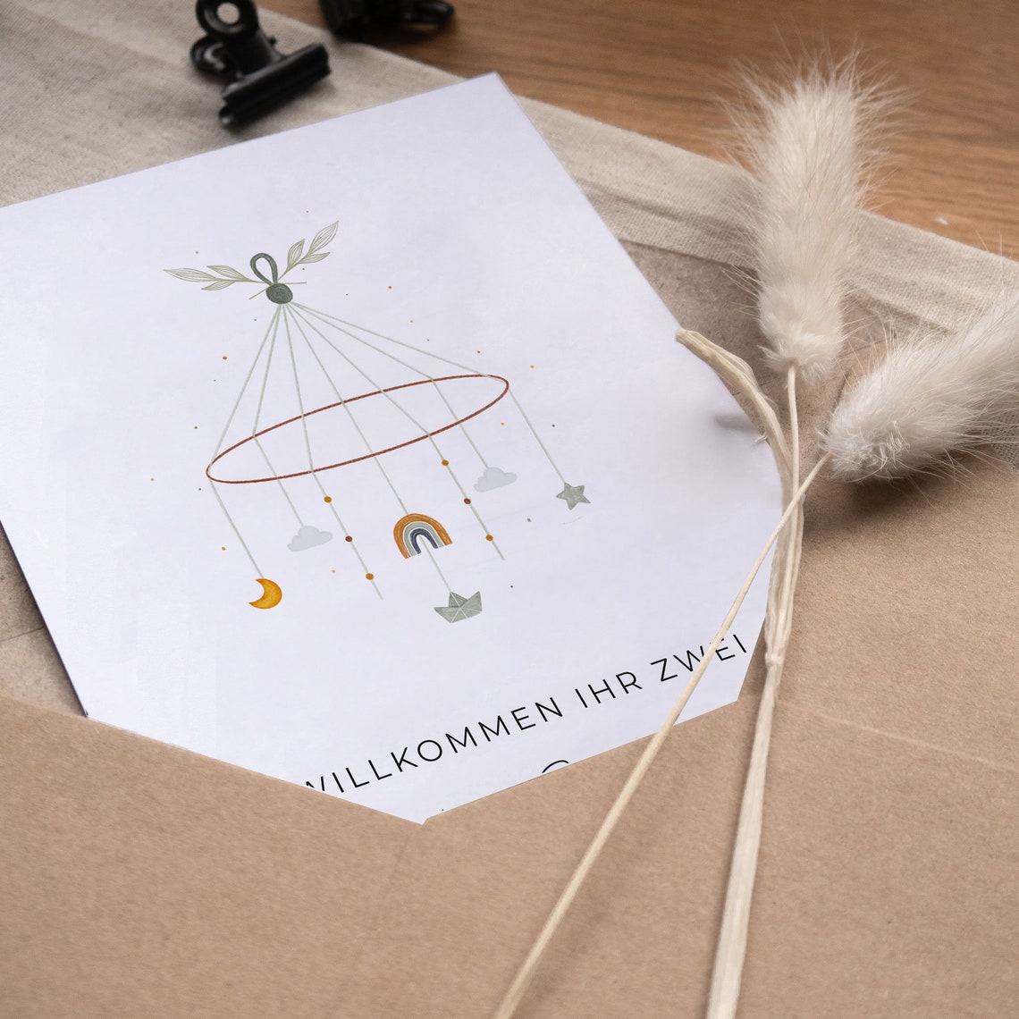 Personalisierbare Karte zur Geburt von Zwillingen / DIN A6 | Etsy