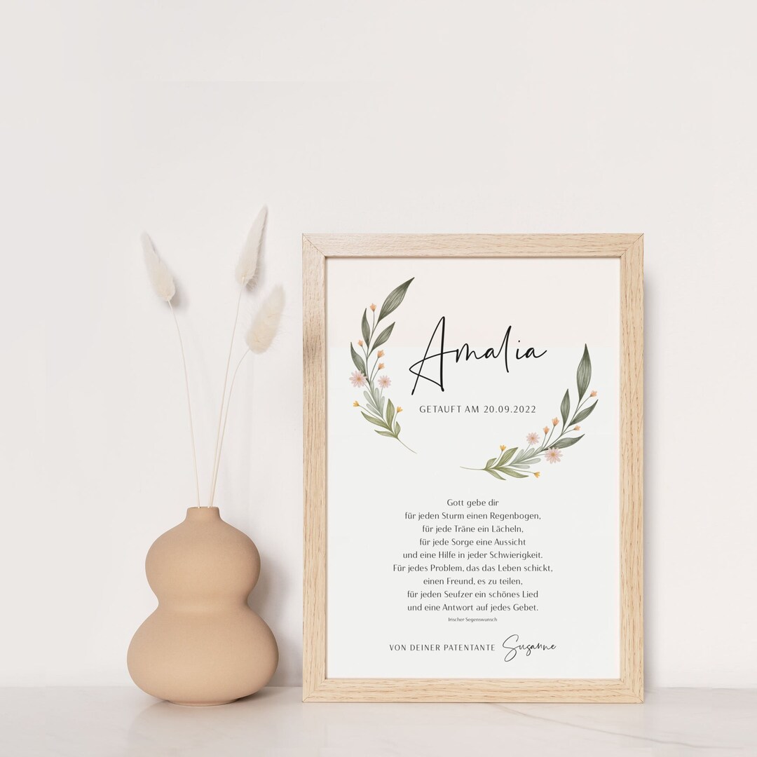 Individual Baptism Gift DIN A4 Poster / Godparent Letter A4 for ...