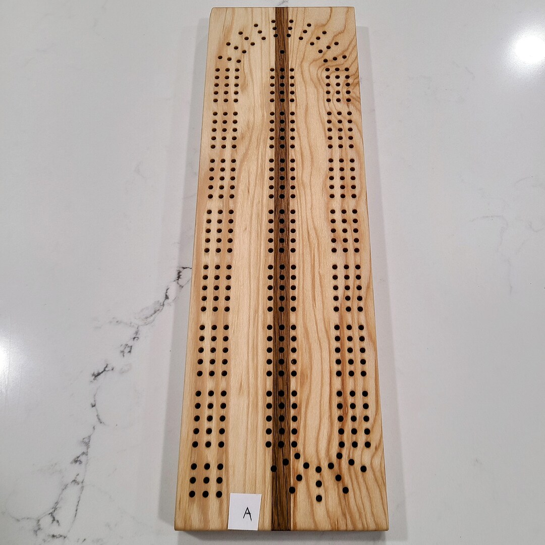 Handmade Cribbage Board Made From Maple and White Oak / Including Pegs ...