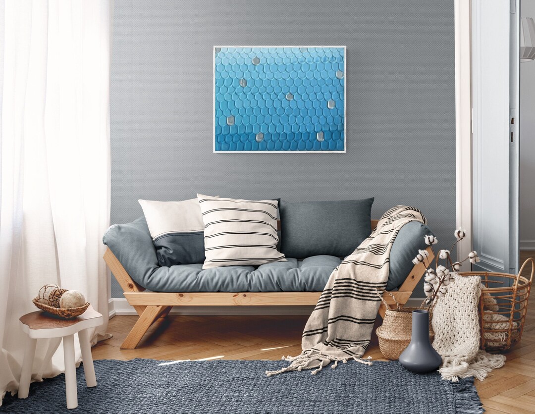 Boho Art Wall Art. Collection Mermaid Textured Artwork Materic ...