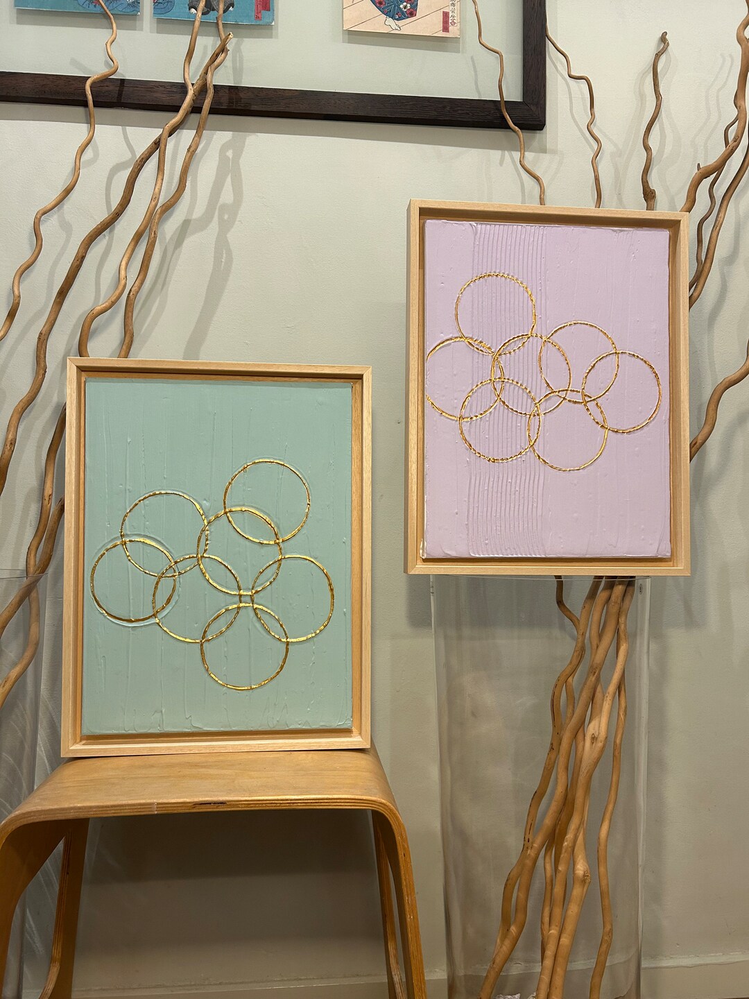 Boho Art Wall Art. Collection Bubbles Textured Artwork Material ...
