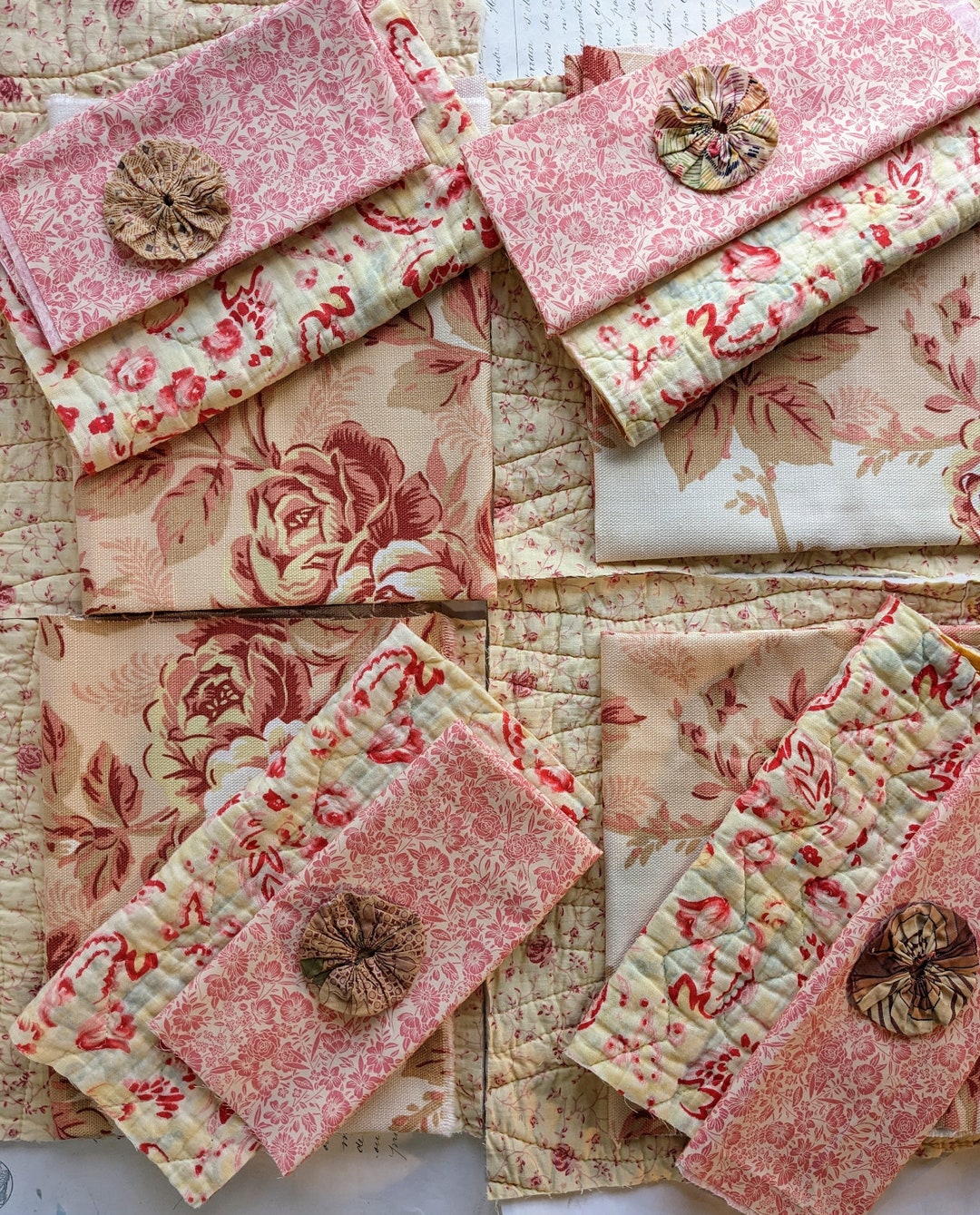 Antique Quilt and Vintage Fabric Bundle, Vintage Quilt ,and Fabric ...