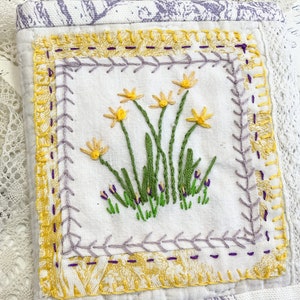 Vintage Needle Book Kit, Make Your Own Embroidered Spring Needle Case ...