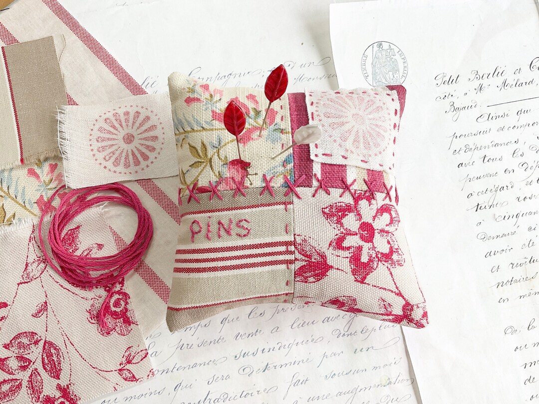 Pin Cushion Kit, Make Your Own Vintage French Pin Cushion Slow Stitch ...