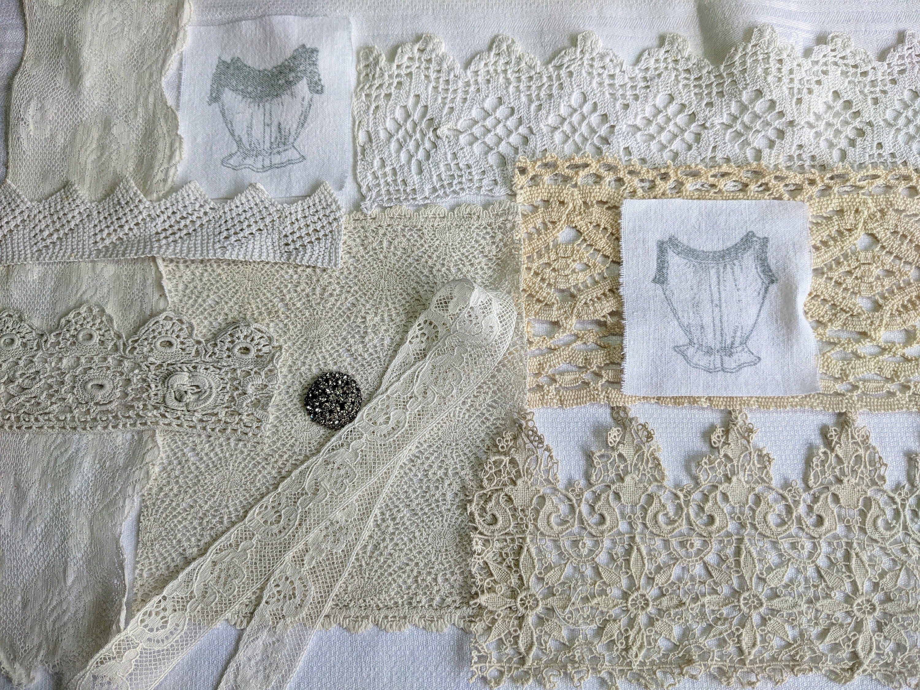 Antique French lace pieces for projects laces scraps small laces museum ...