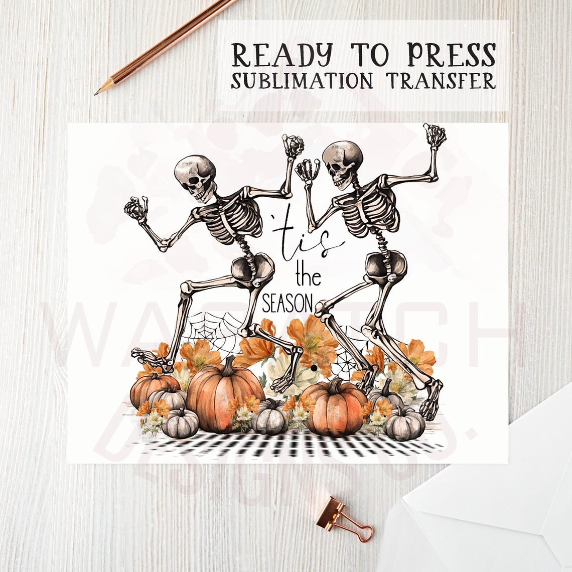 Skeleton Sublimation Transfer | Ready to Press | Heat Press Transfer ...
