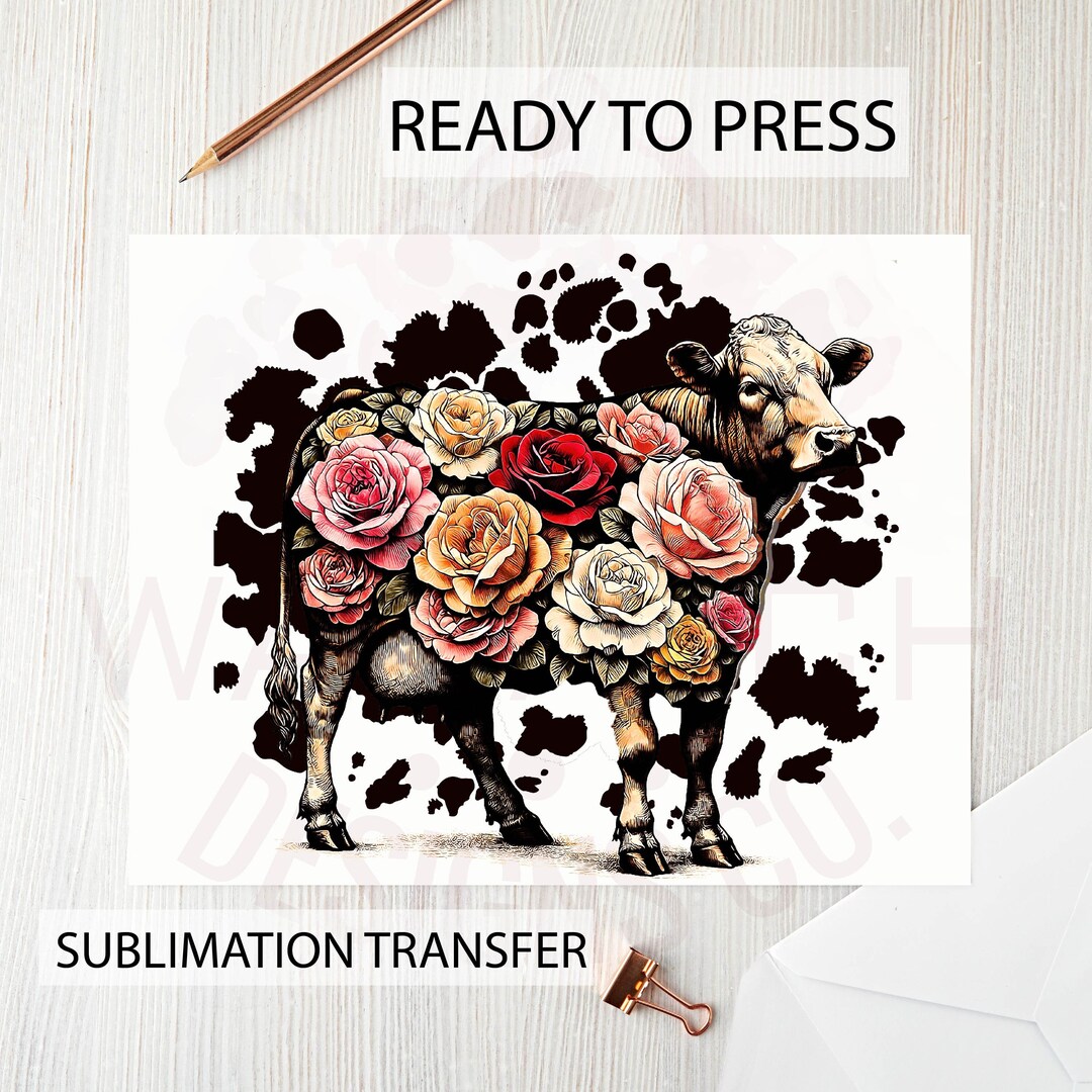 Cow Sublimation Transfer | Ready to Press | Heat Press Transfer | Farm ...