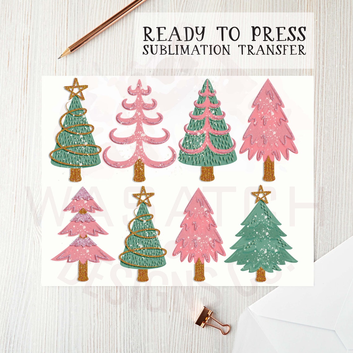 Christmas Trees Sublimation Transfer Ready to Press Heat - Etsy