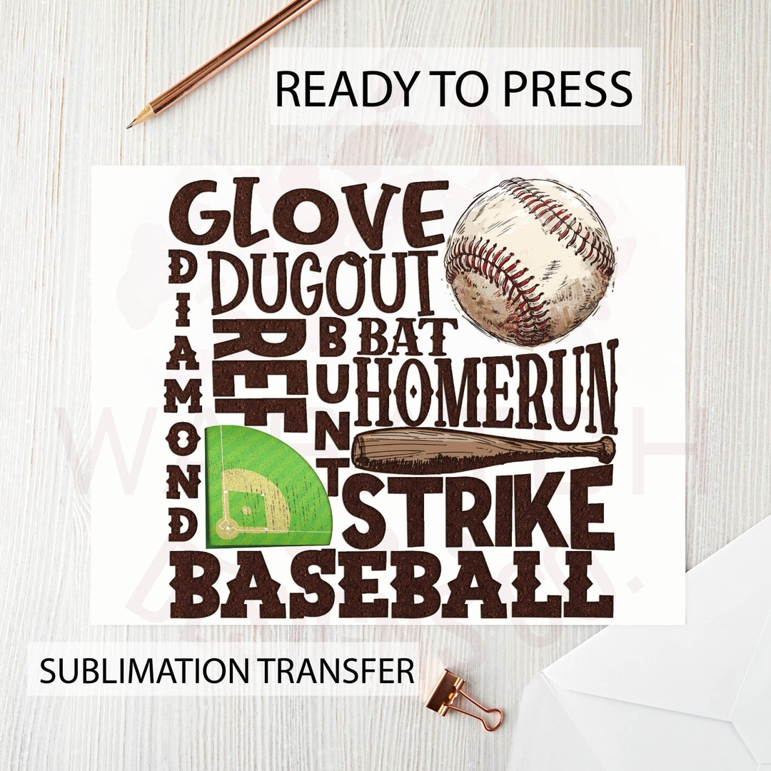 Baseball Ready to Press Sublimation Transfer, Heat Press Transfer ...