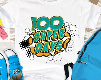100 Days of School Ready to Press Sublimation Transfer Shirt Design ...