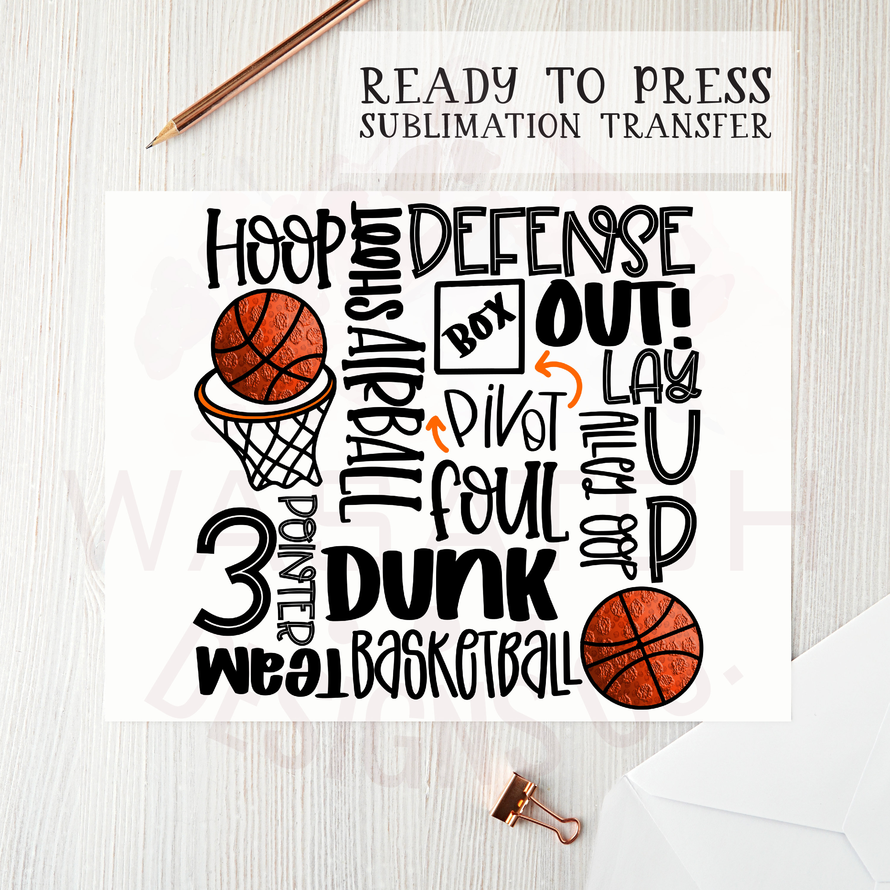 Basketball Ready to Press Sublimation Transfer, Heat Press Transfer ...