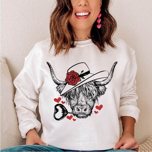 Valentine Highland Cow Sublimation Transfer Ready to Press - Etsy
