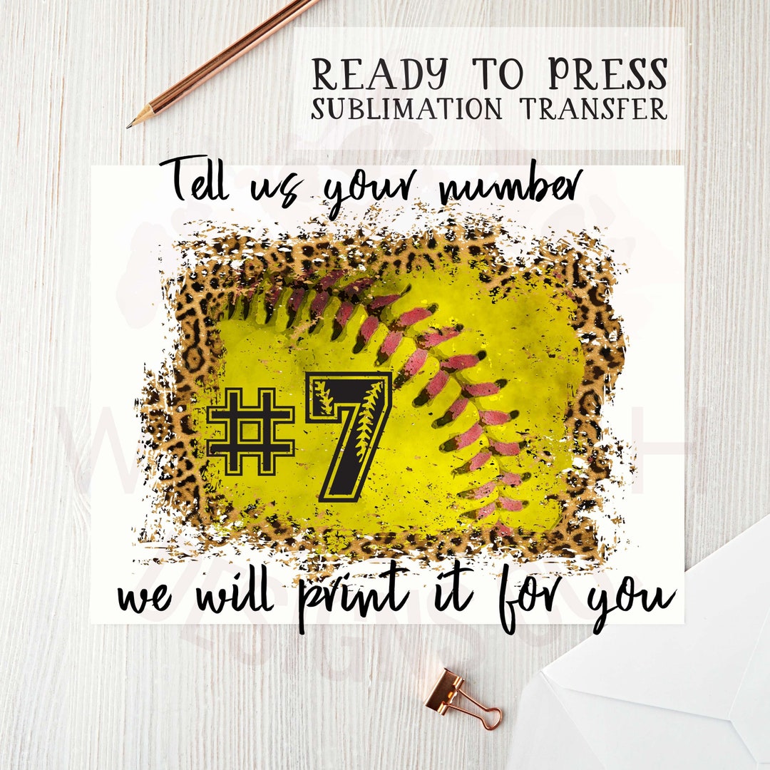 Softball Sublimation Transfer, Ready to Press Transfer, Heat Press ...