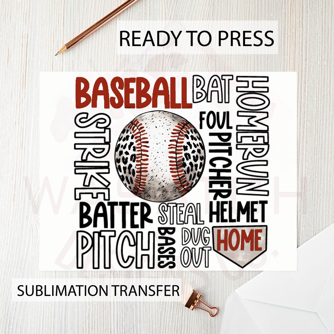 Baseball Ready to Press Sublimation Transfer, Heat Press Transfer ...