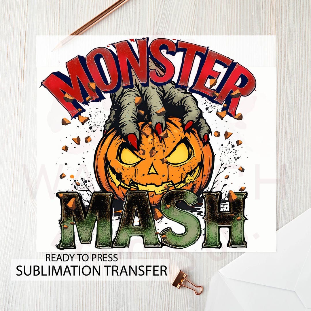 Monster Mash Ready to Press Sublimation Transfer, Heat Press Transfer ...
