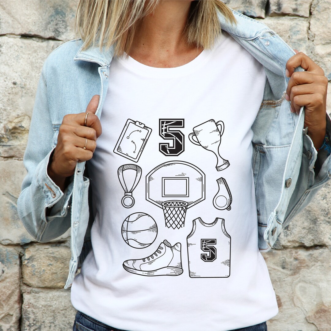 Basketball Doodle Number Ready to Press Sublimation Transfer, Heat ...