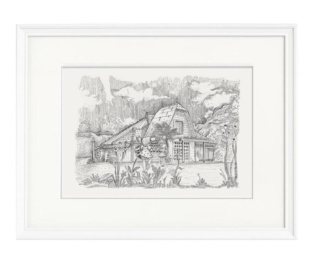 Totoro Ink Art Print - Ghibli-Stil A4 A3 Poster - Anime Kinderzimmer ...