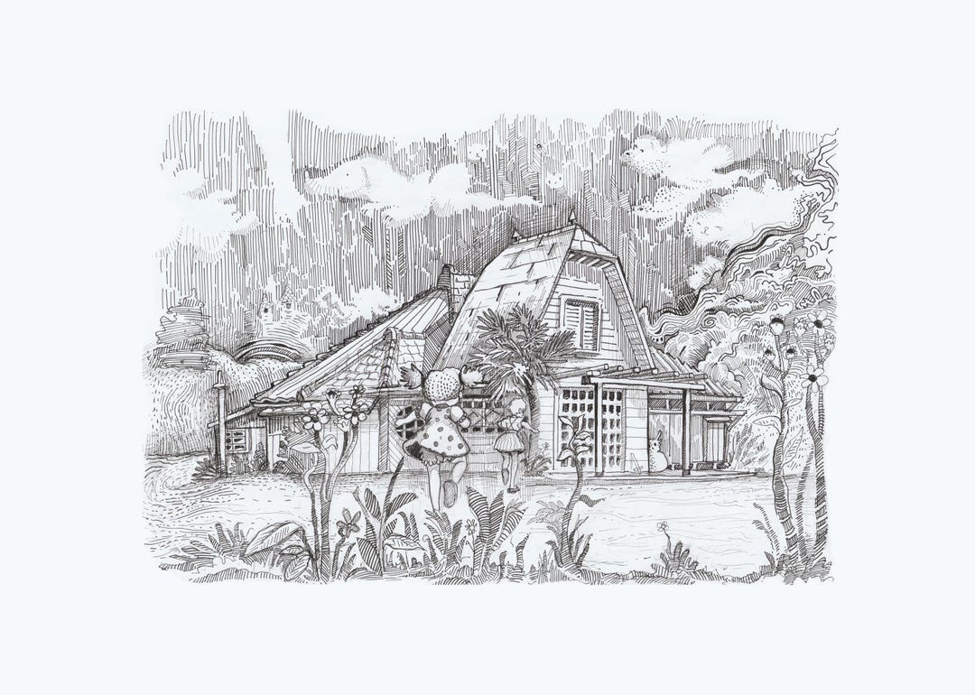 Totoro Ink Wall Art Print – Ghibli Style A4 A3 Poster – Anime Nursery ...