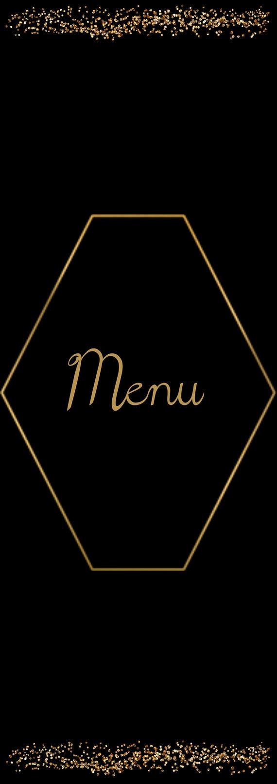 Black and Gold High Quality Half A4 Size Menu Template - Etsy