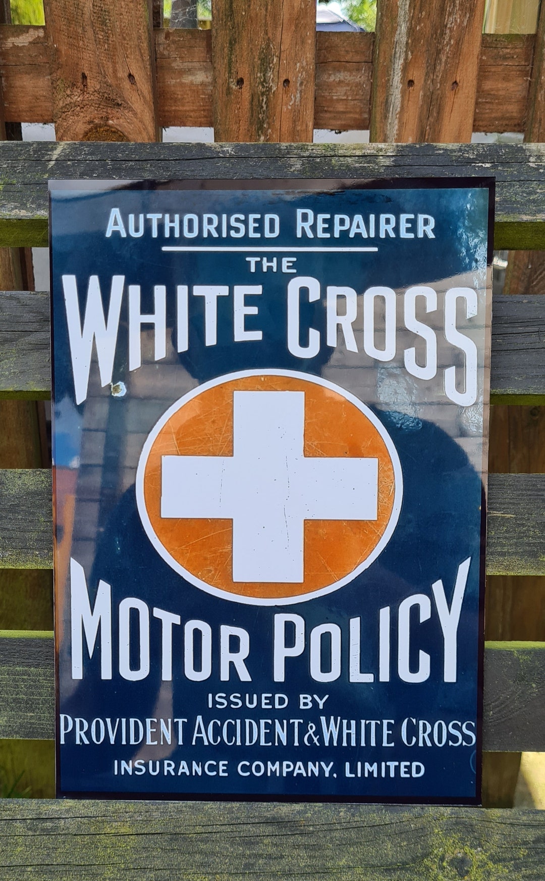 Retro Repro White Cross Vintage Metal Sign 290x200mm, Man Cave, Garage ...