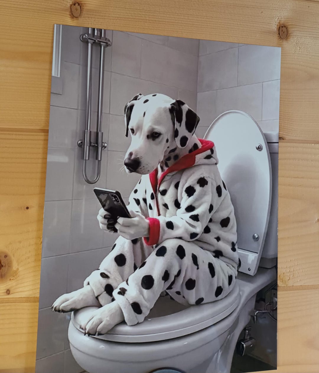 Funny Dalmation on Toilet Sign Style 210x290mm, Bathroom Garage Shed ...