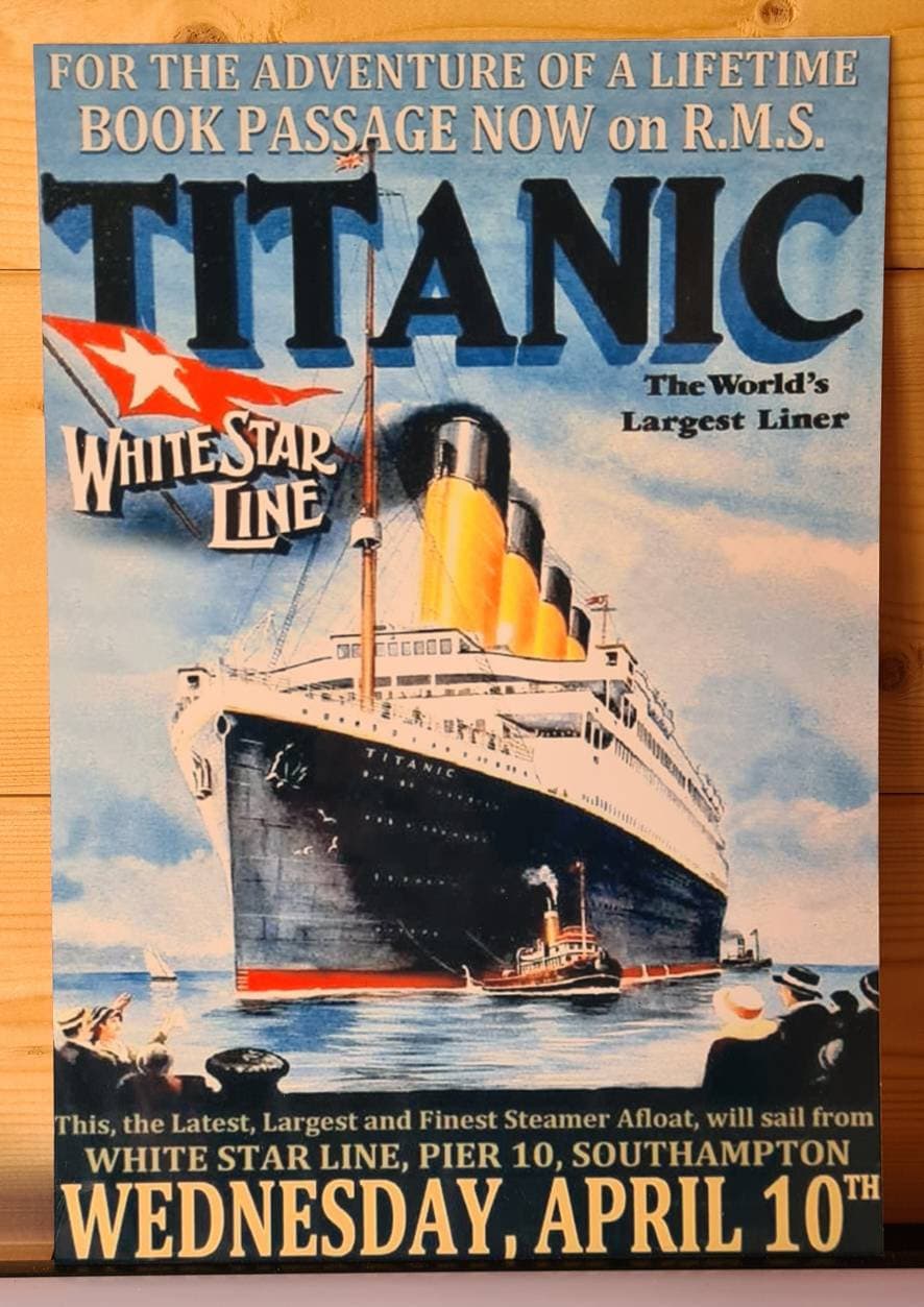 Rms Titanic White Star Advertising Metal Sign 290x200mm Man - Etsy UK